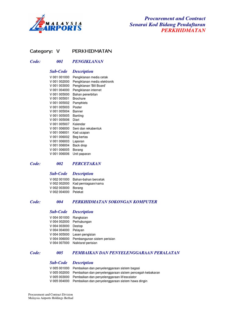 MAHB Procurement Code - Services | PDF