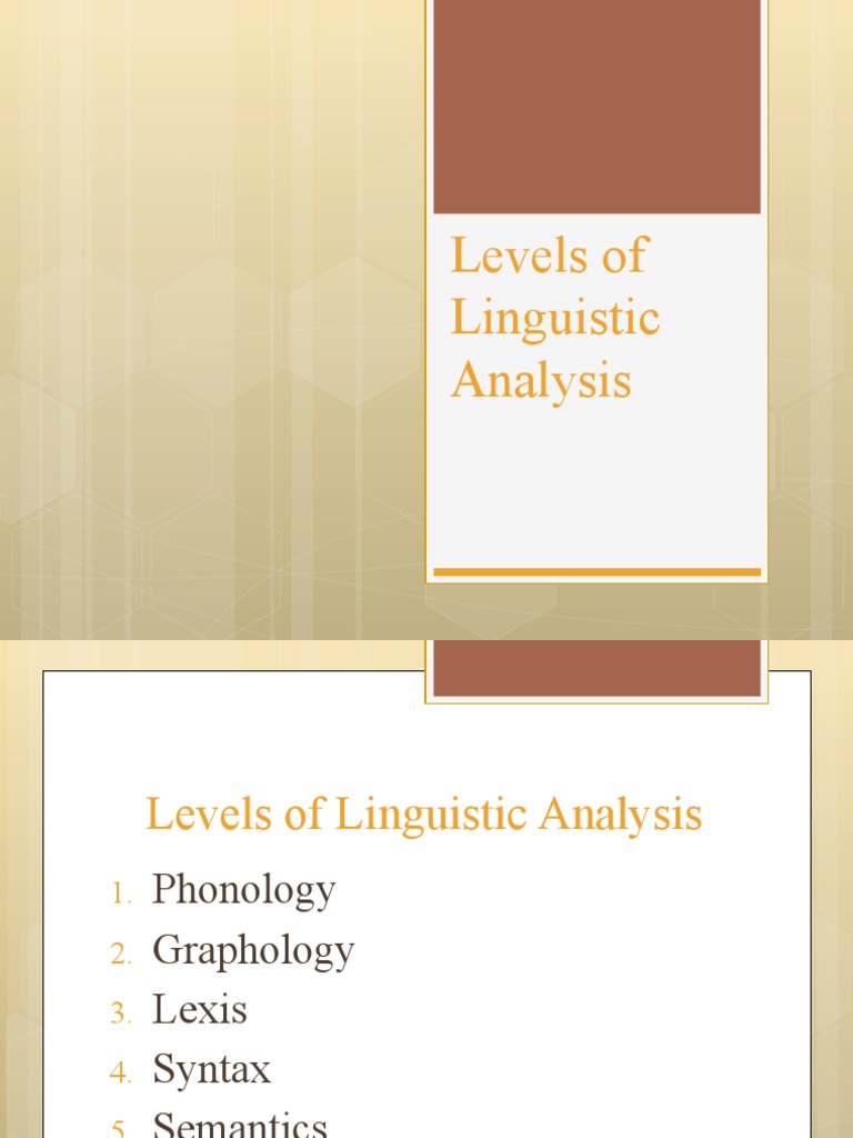 Levels of Linguistic Analysis | PDF | Syntax | Phrase