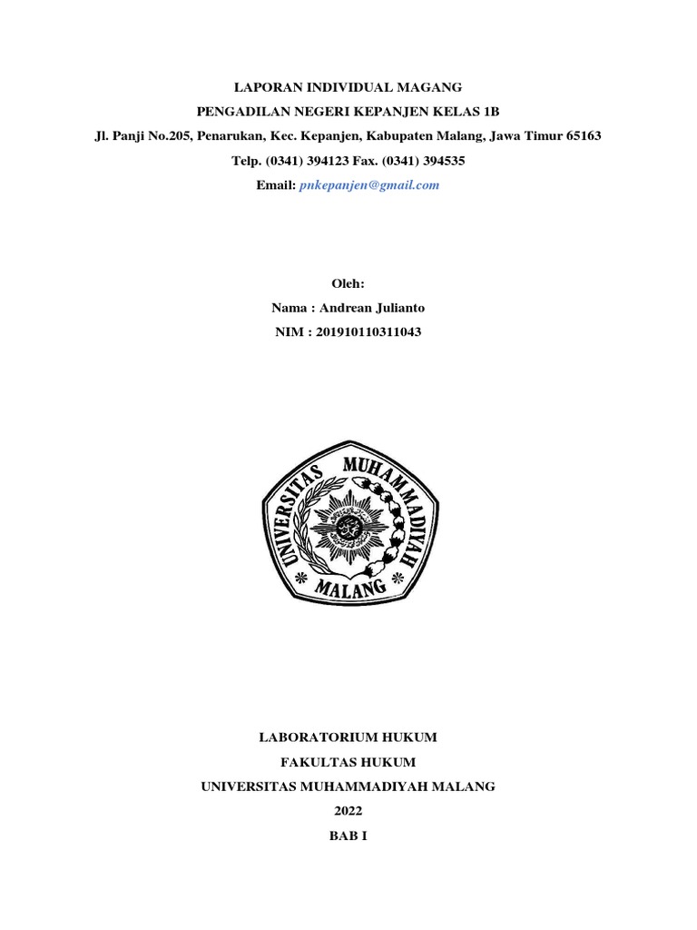 LAPORAN AKHIR MAGANG Umm | PDF