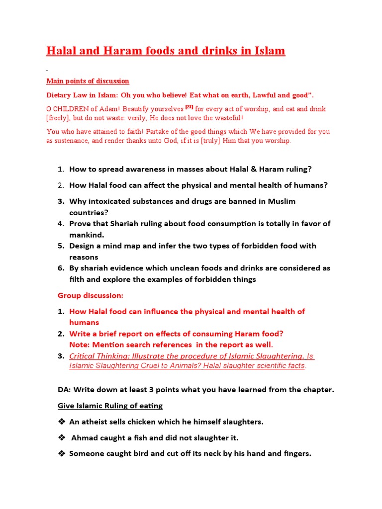 Halal and Haram Food Guidelines in Islam | PDF