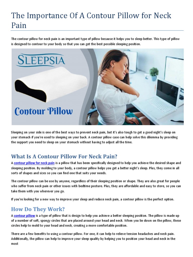 The Importance of A Contour Pillow For Neck Pain | PDF | Pillow | Sleep