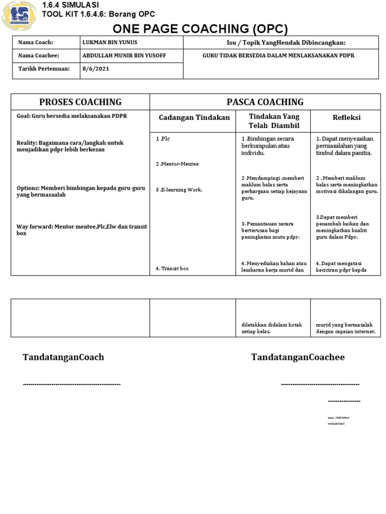 1.6.4 (6) - Borang OPC | PDF