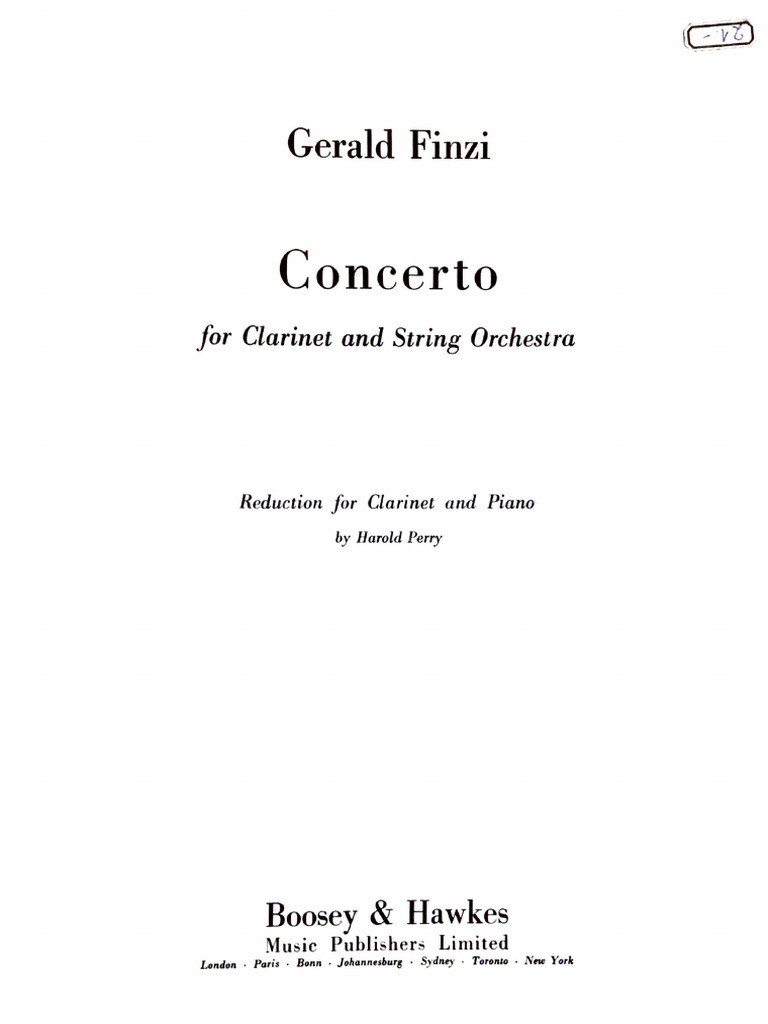 Gerald Finzi Concerto Piano Part | PDF