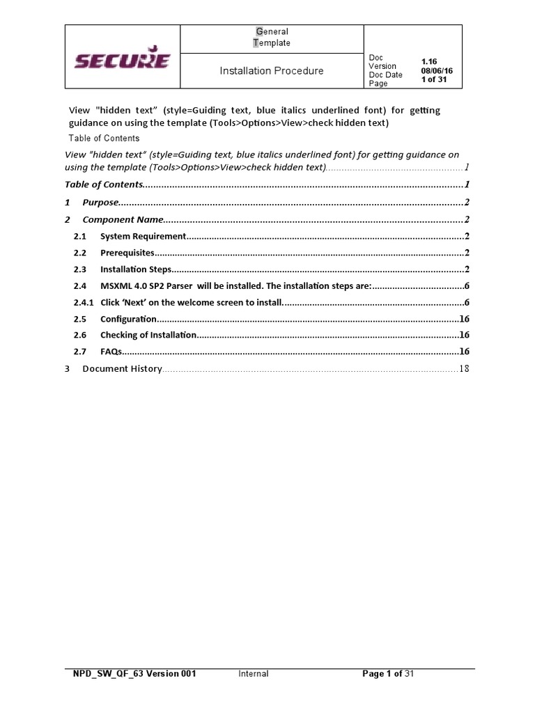 M-Cubed 100 - Installation - Procedure - R1.16 | PDF | Installation ...
