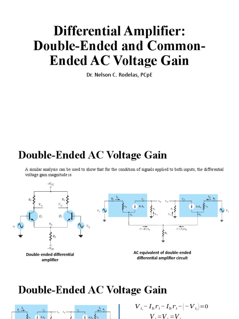 4-Differential Amplifier Double Ended and Common Mode | PDF | Amplifier ...