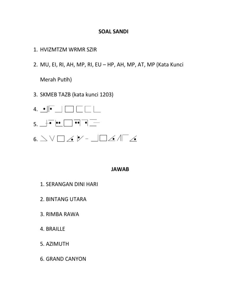 Soal Sandi | PDF