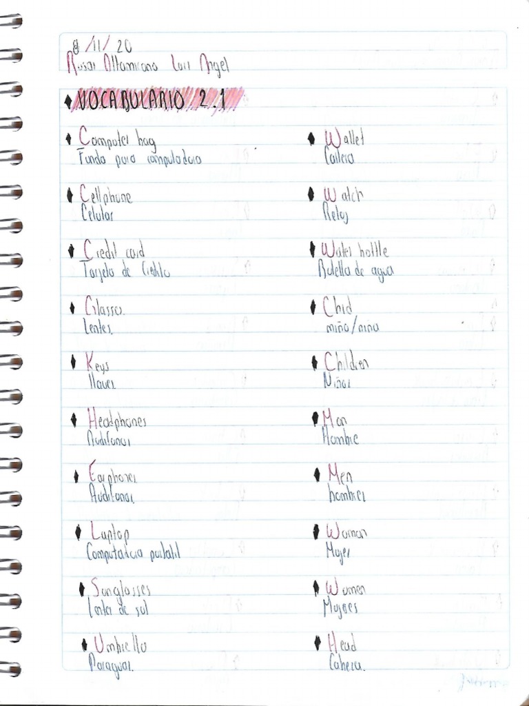 Vocabulario 2.1 | PDF