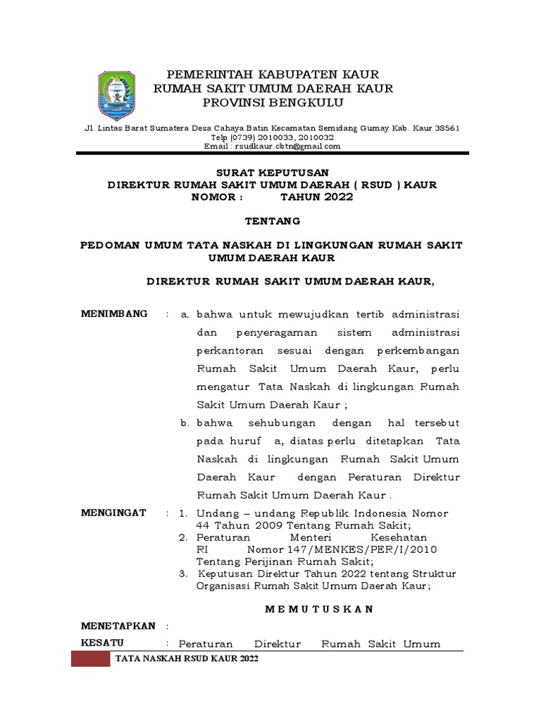 Tata Naskah Rsud Kaur | PDF