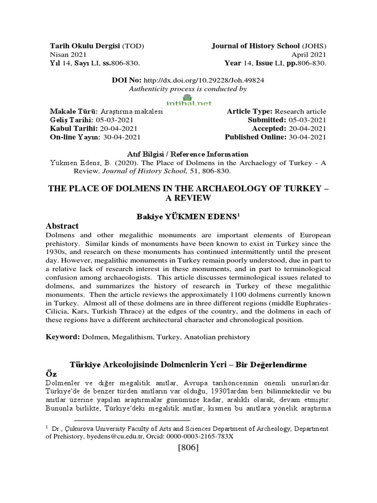 Dolmens in Turkey | PDF