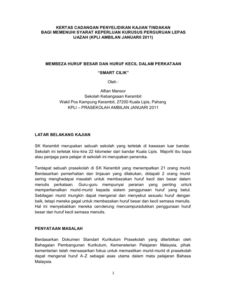 Contoh Kertas Cadangan Penyelidikan | PDF | Karier & Perkembangan