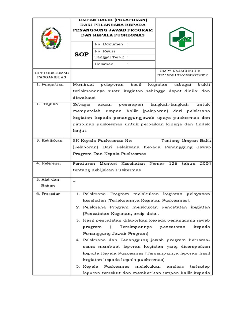 UMPAN BALIK (PELAPORAN | PDF