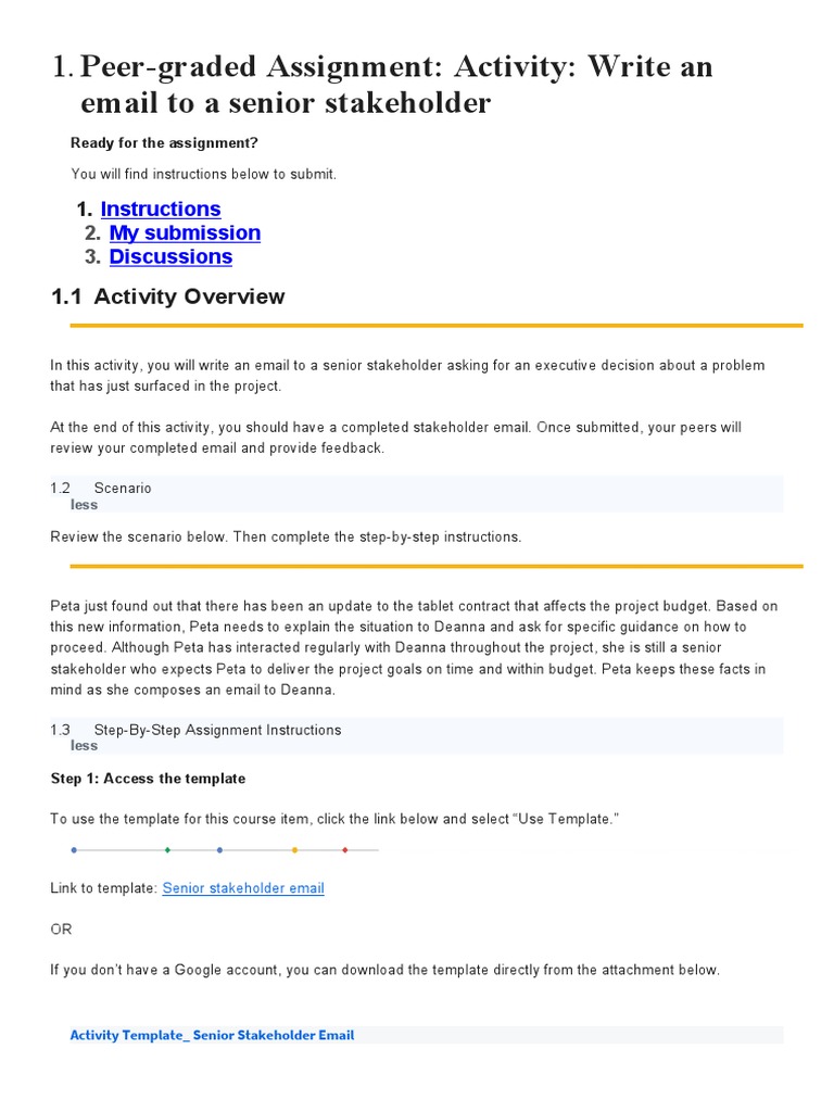 Email Assignment for Senior Stakeholders | PDF