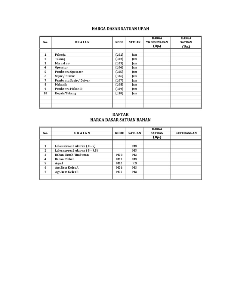 Ahsp Bina Marga Atletik | PDF