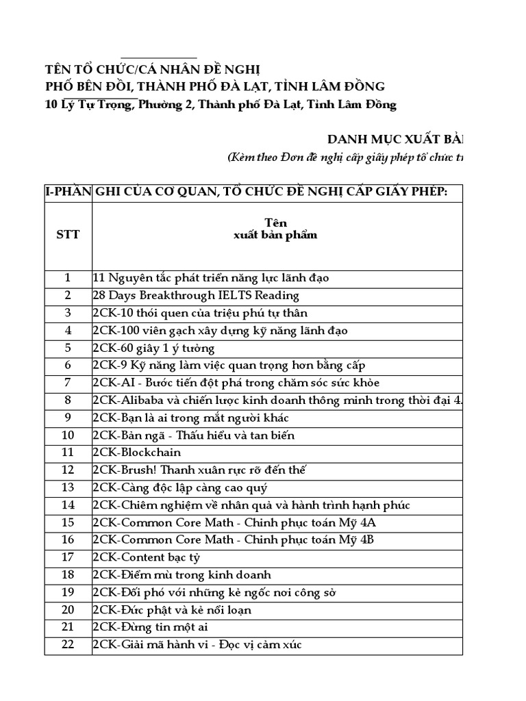 Danh Muc XBP Gui So Thong Tin Truyen Thong Lam Dong-Da Lat | PDF