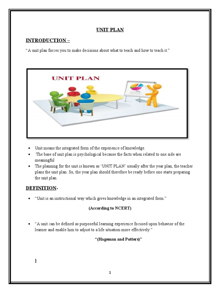 Unit Plan Final BY Sandhya | Download Free PDF | Learning | Teaching Method