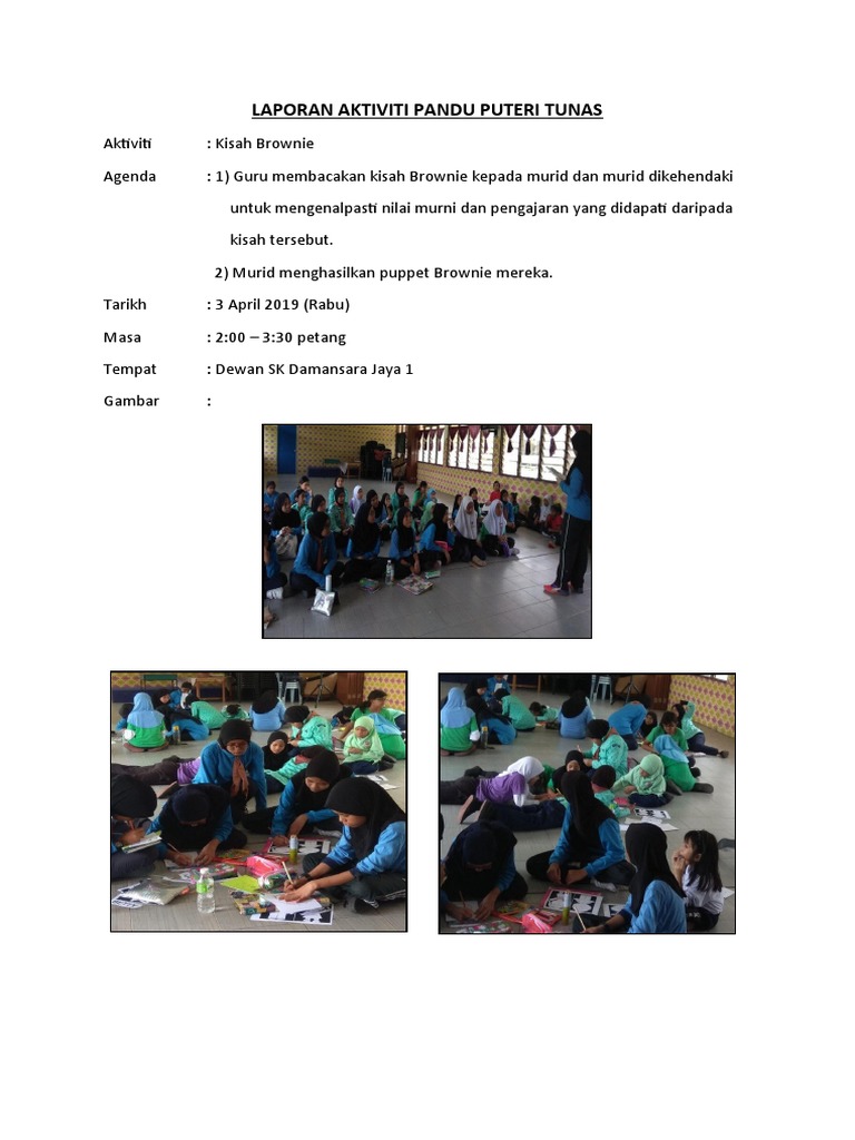 Laporan Aktiviti Pandu Puteri Tunas 5 Pdf