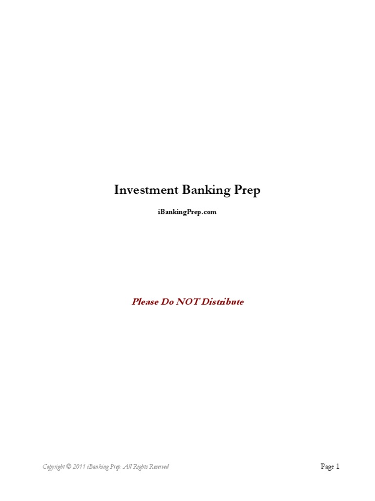 Investment Banking Prep | PDF | Discounted Cash Flow | Valuation (Finance)