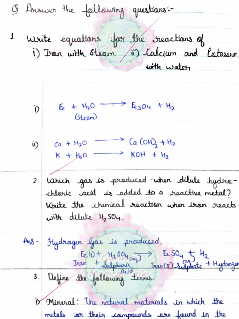 Answers Metals and Non Metals | PDF | Atoms | Materials Answers Metals and Non Metals | PDF | Atoms | Materials