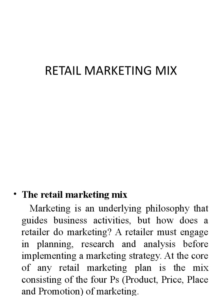 Retail Marketing Mix-4 | PDF