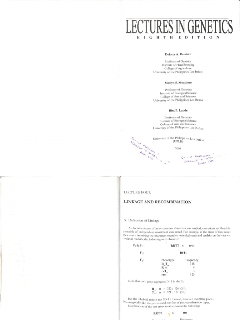 Lectures in Genetics Lecture 4 | PDF