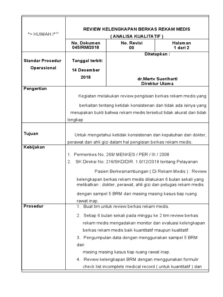 Spo Review Kelengkapan BRM | PDF