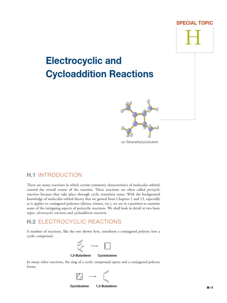 Electrocyclic and Cycloaddition Reactions | PDF | Chemical Reactions ...