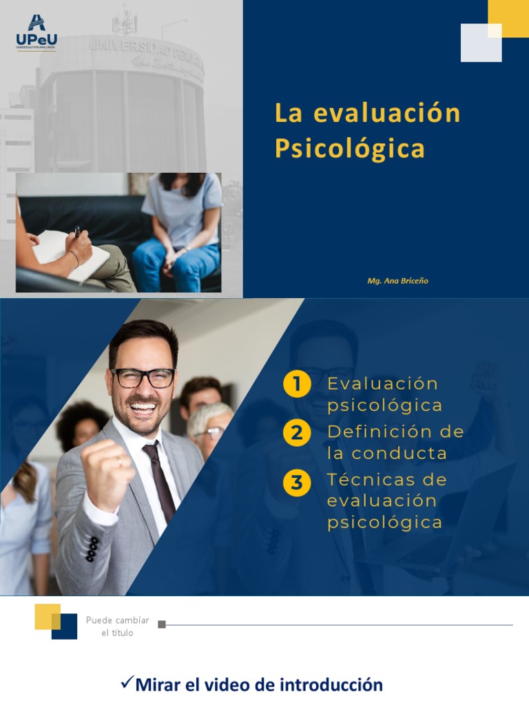Sesión 1 - Evaluación Psicológica - Entrevista y Observación Conductual ...
