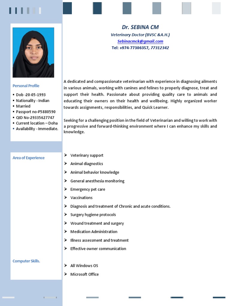 Sebina CM CV | PDF | Neutering | Surgery