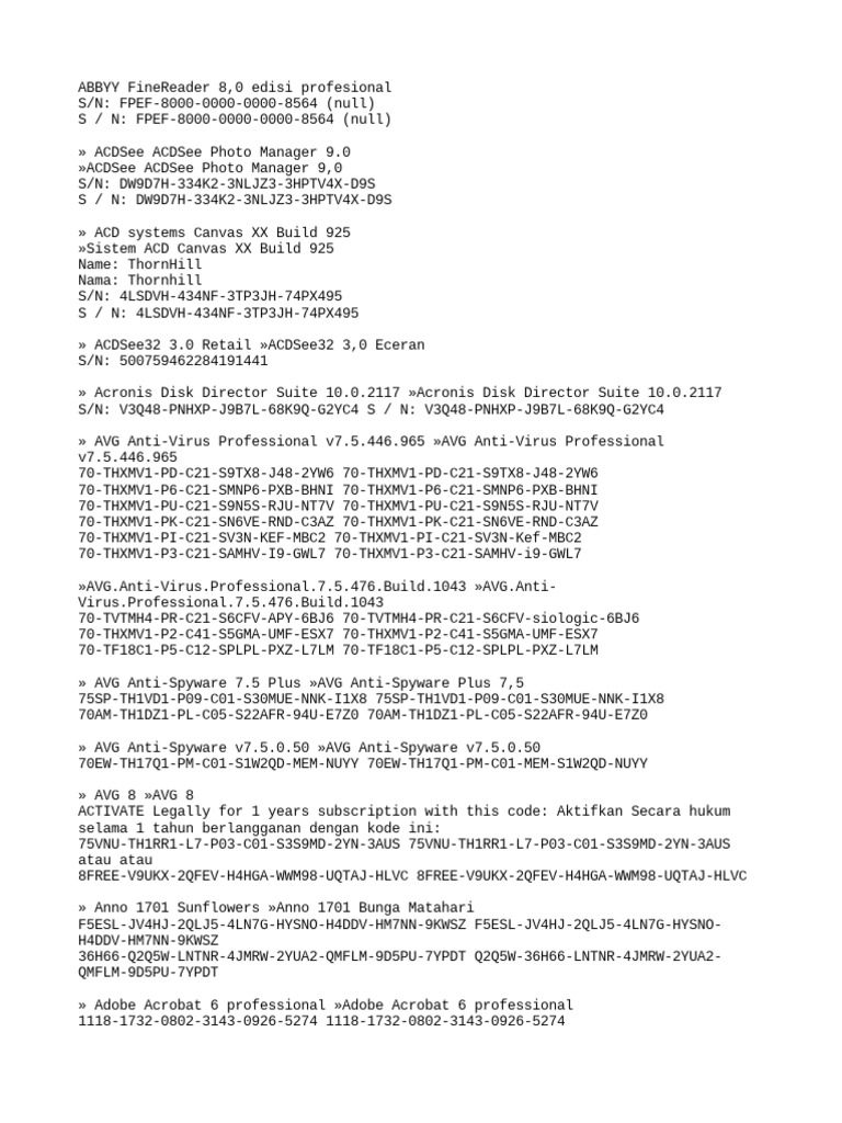 Serial Number | Download Free PDF | Adobe Creative Suite | Windows Xp