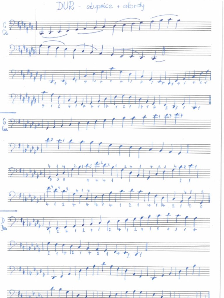 Stupnice Dur 2okt Cello | PDF