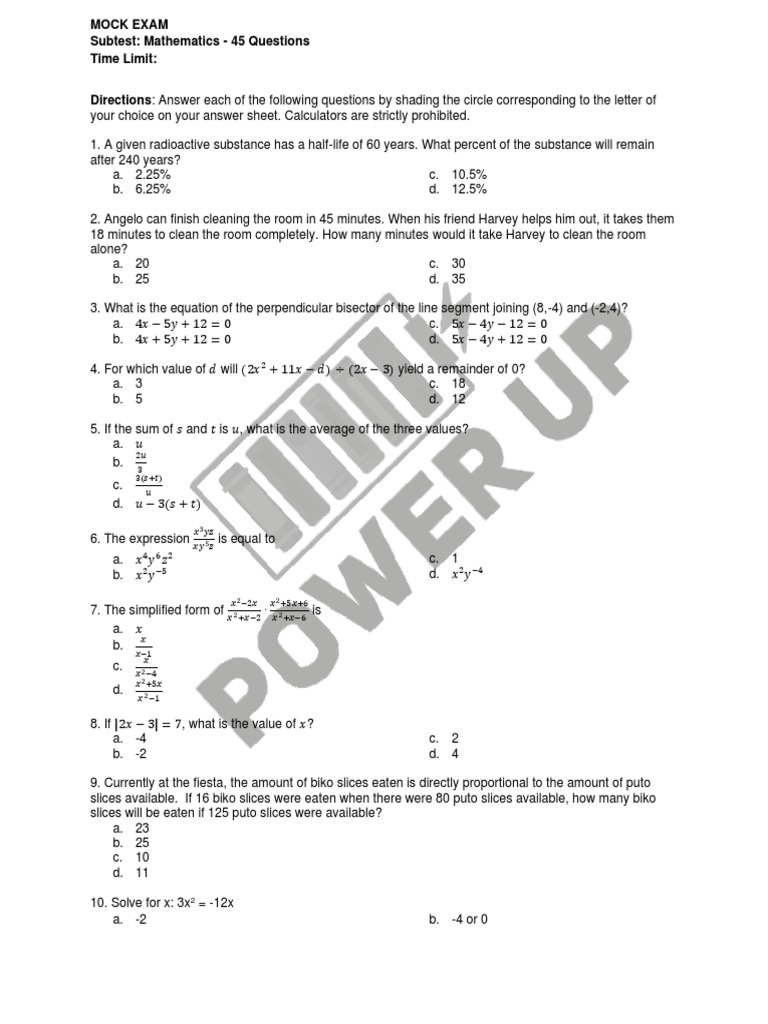 Power UP 2020 Mathematics | PDF | Mathematics | Geometry