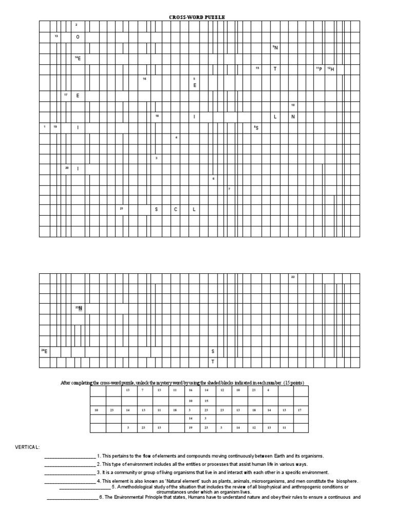 Module 1 Actiivity Cross-Word Puzzle | PDF | Ecosystem | Natural Environment