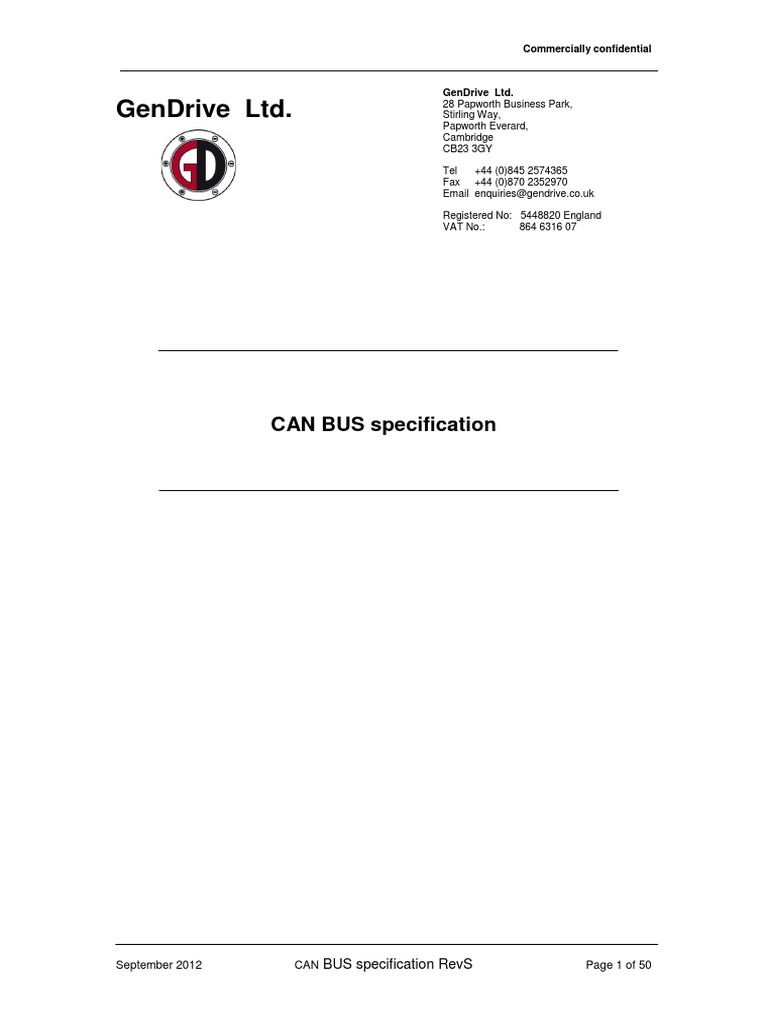 CAN BUS Specification RevS | PDF | Ac Power | Computer Network