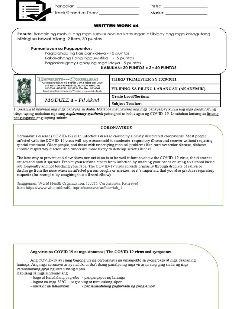 MODULE 4 - Fil Akad | PDF | Infection | Epidemiology