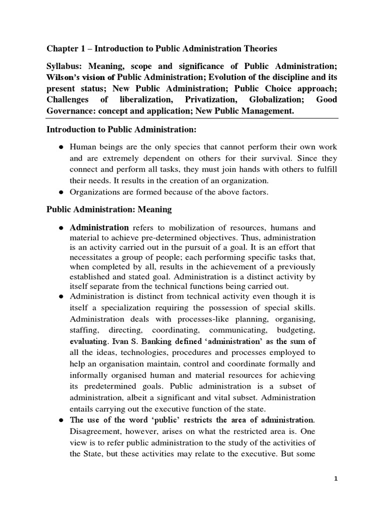 Public Administration Paper-1 Class Notes | PDF | Public Administration ...