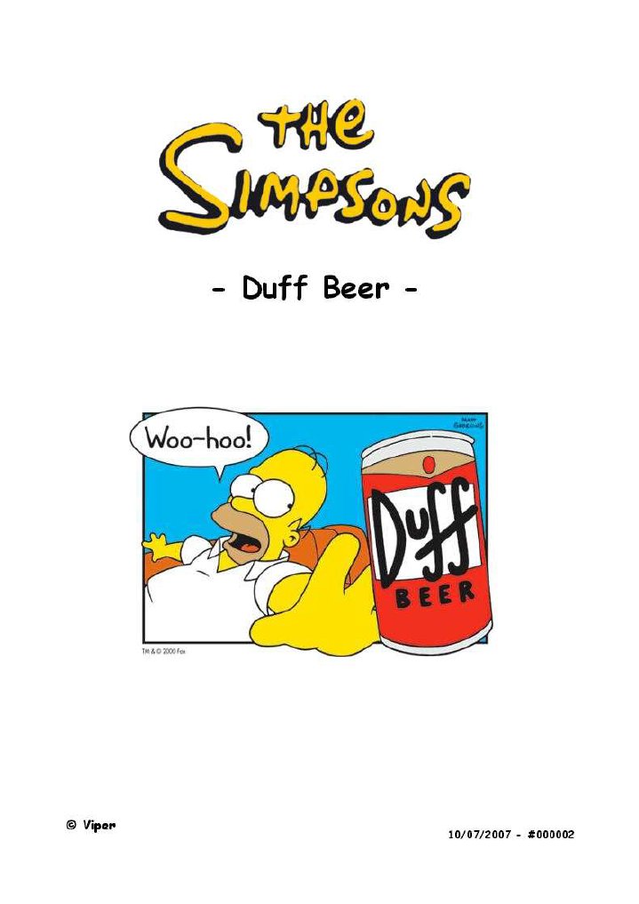 The Simpsons - Duff Beer | PDF