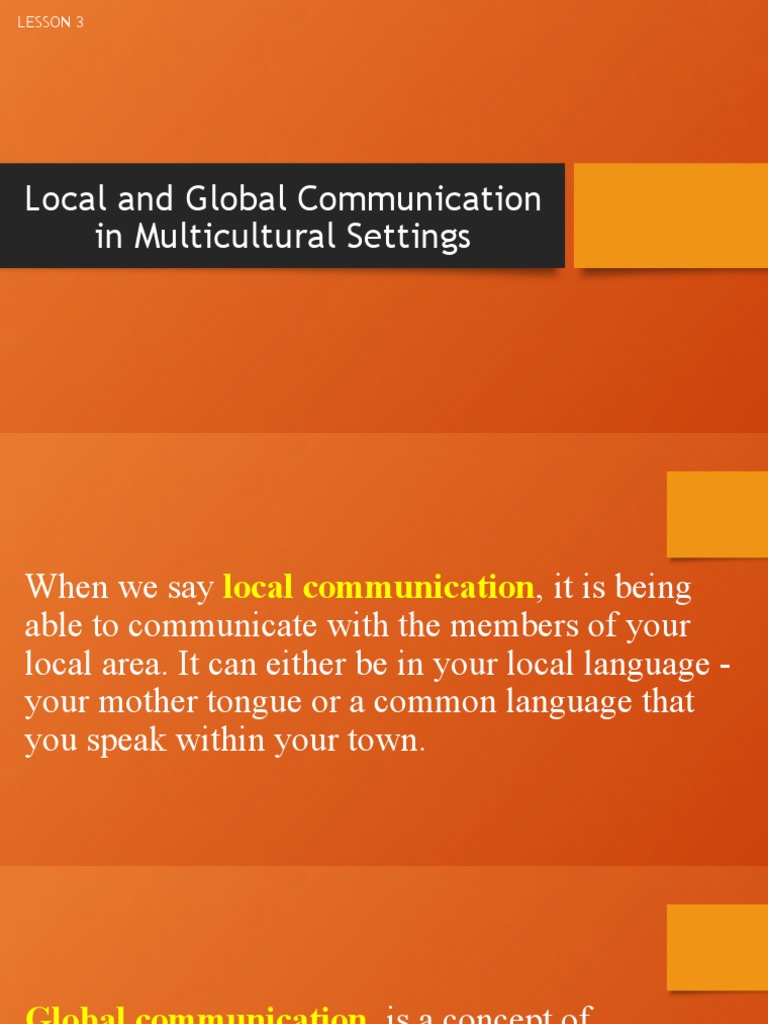 Enhancing Local and Global Communication | PDF | Social Science | Wellness