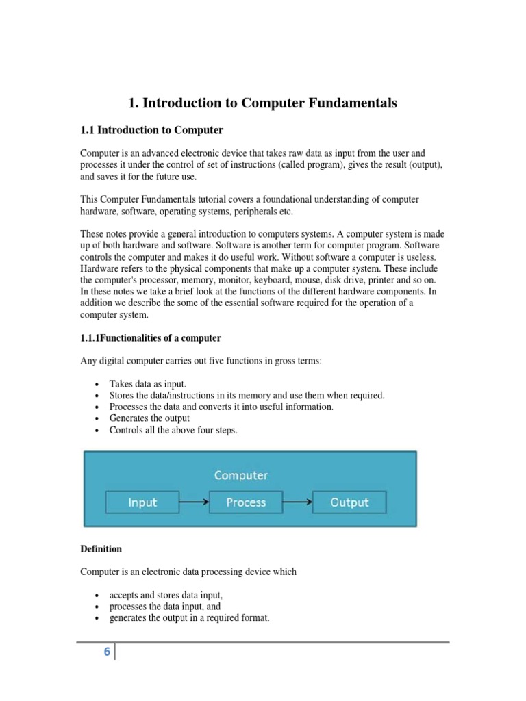 Computer Fundamentals Overview Guide | PDF | Random Access Memory ...
