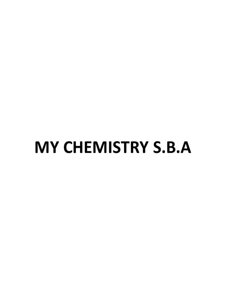Chemistry Sba Lab | PDF | Chemical Engineering | Phases Of Matter