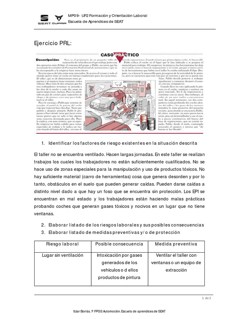 Ejercicio PRL | PDF