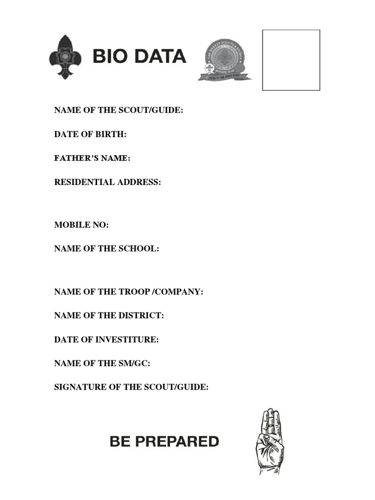 03 - Biodata Scout Nikhil | PDF