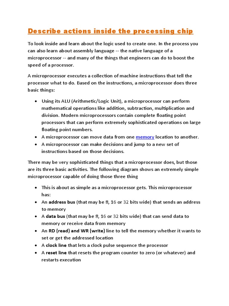 16-Describe Actions Inside The Processing Chip | PDF