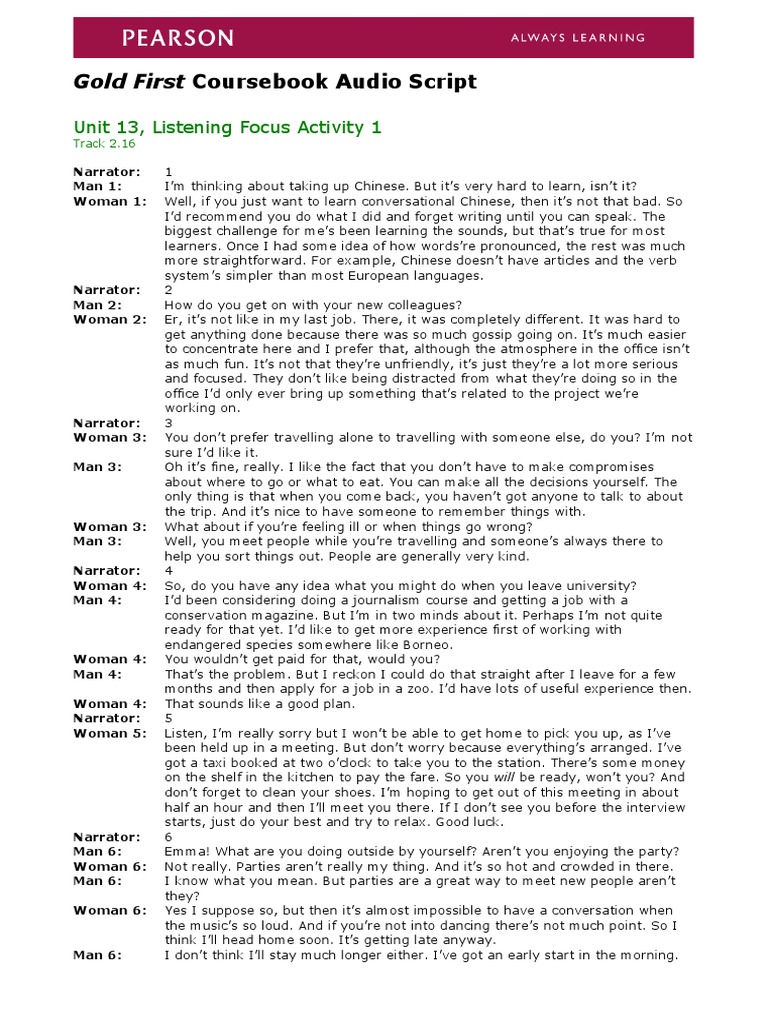 U13 Audio Script | PDF