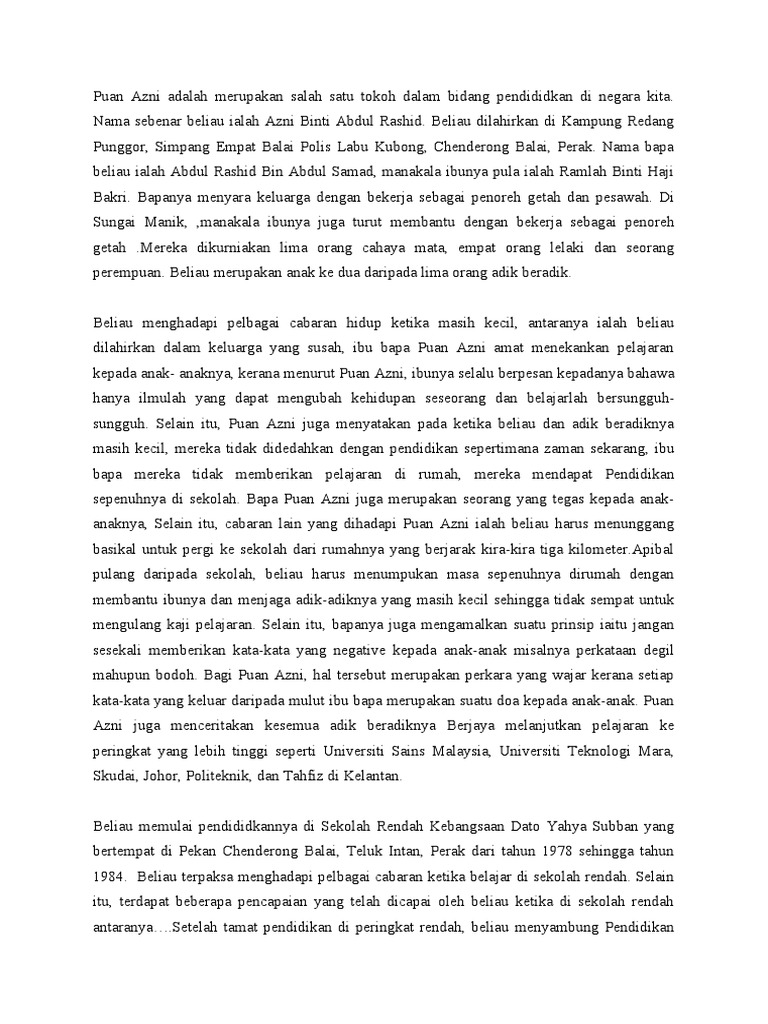 Tokoh Pendidkan Guru Azni | PDF