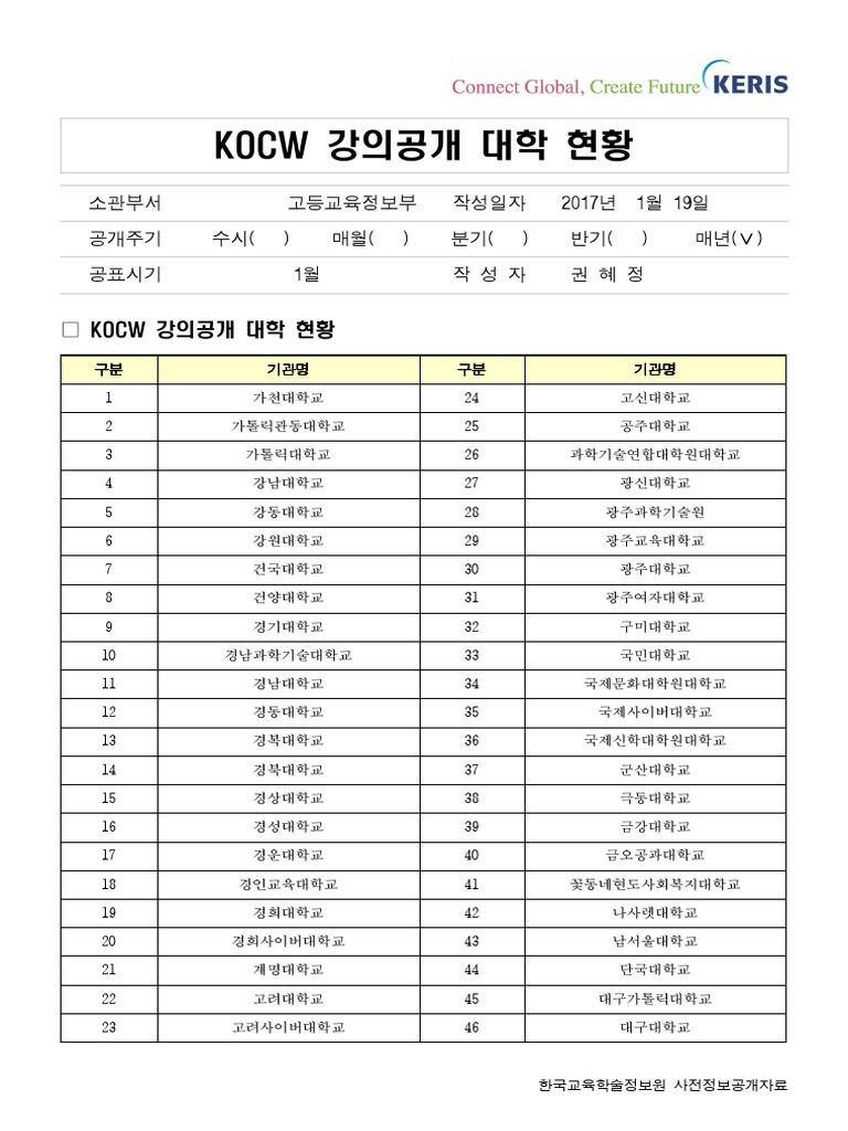 KOCW 강의공개 | PDF