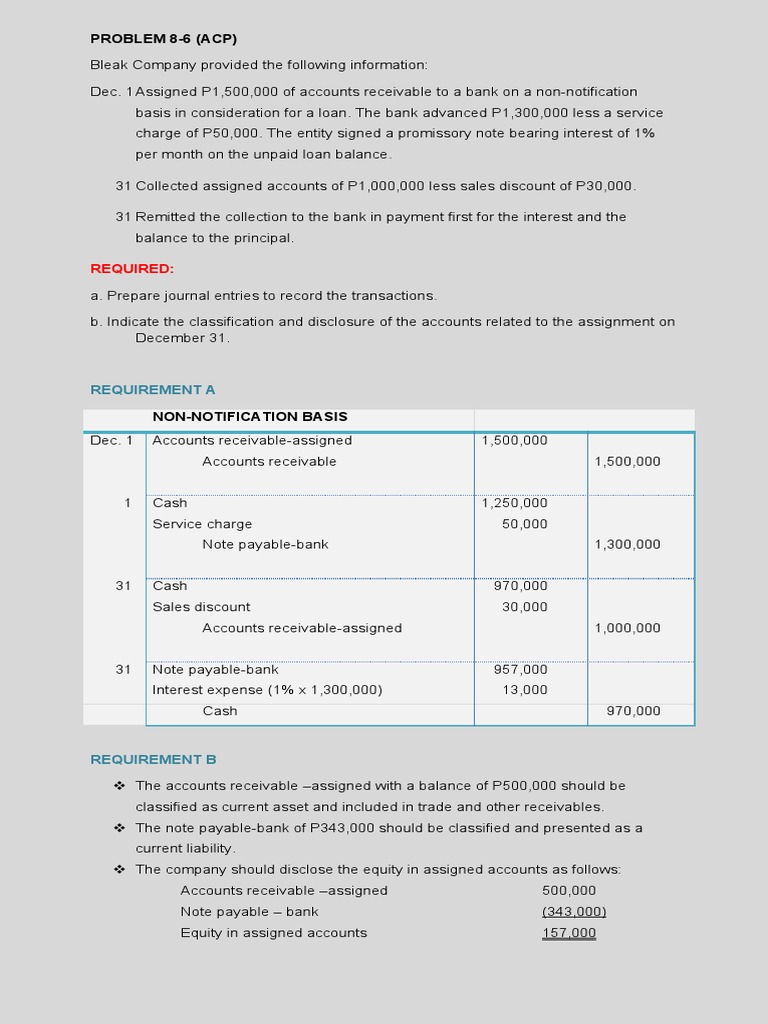 Problem 8-6 & 8-7 Report | PDF | Banks | Equity (Finance)