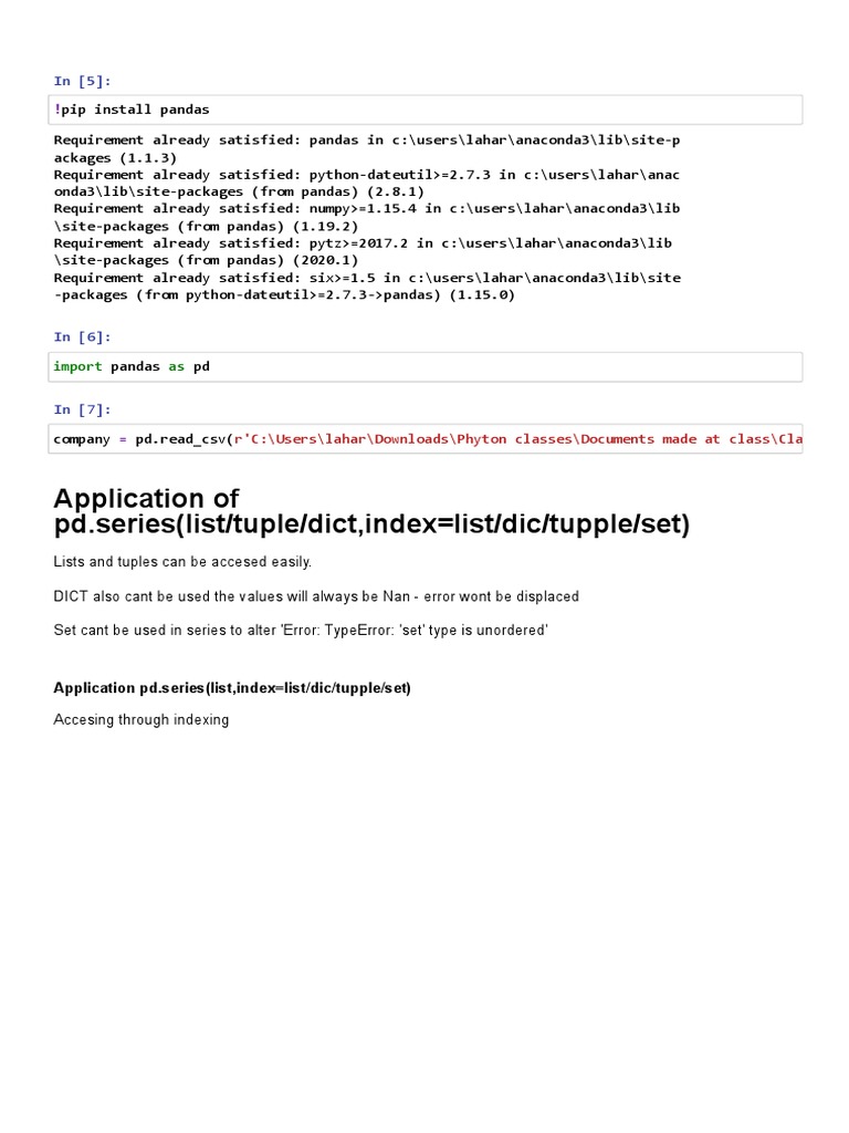 Pandas - Jupyter Notebook | PDF | Search Engine Indexing | Boolean Data ... Pandas - Jupyter Notebook | PDF | Search Engine Indexing | Boolean Data ...