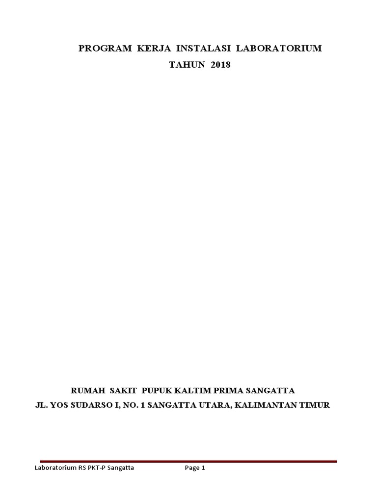 Program Kerja Laboratorium | PDF