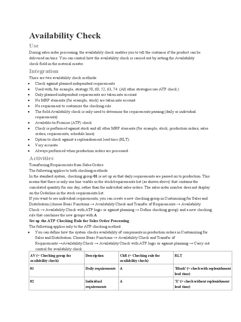Availability Check | PDF | Business | Computing