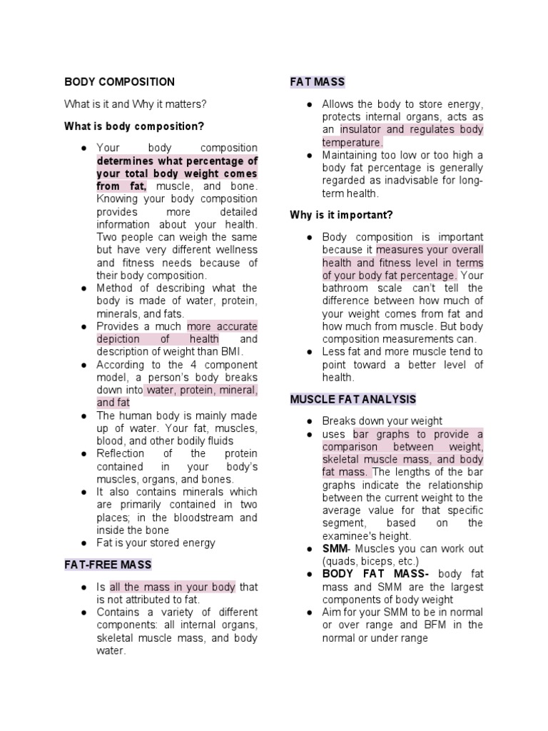 Body Composition | PDF | Body Mass Index | Adipose Tissue